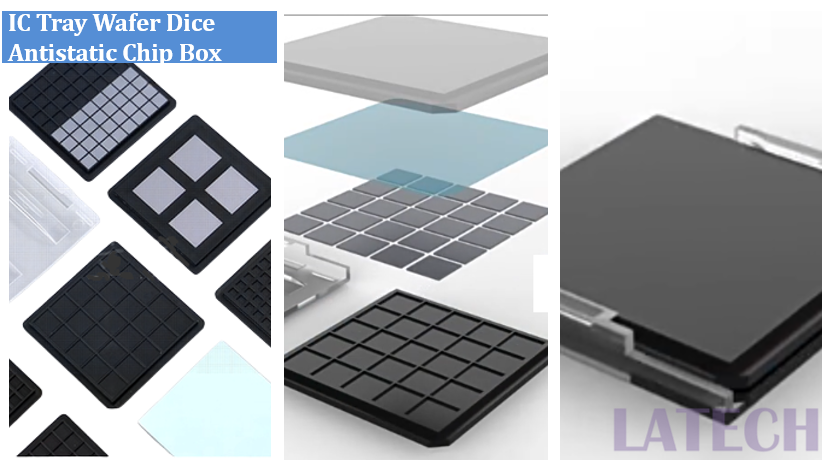 IC Tray Wafer Dice Antistatic Chip Box, Die Storage Tray, Die Holder ...